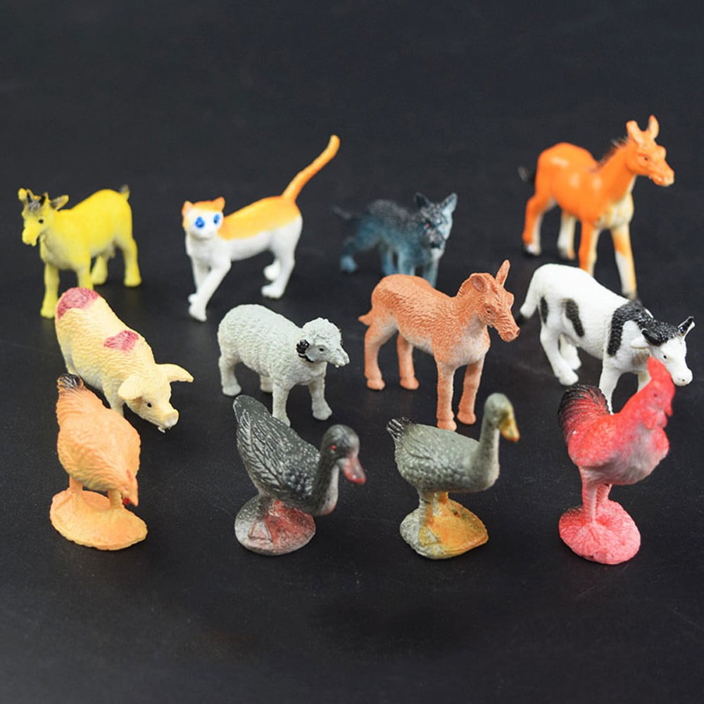 Farm Plastic Animal Figures 12 Pieces Farm Yard Play Set Toy - Walmart.com