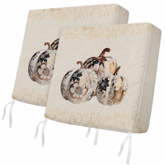 Farm Pumpkin Thanksgiving Fall Classic Flower Outdoor Seat Cushion ...