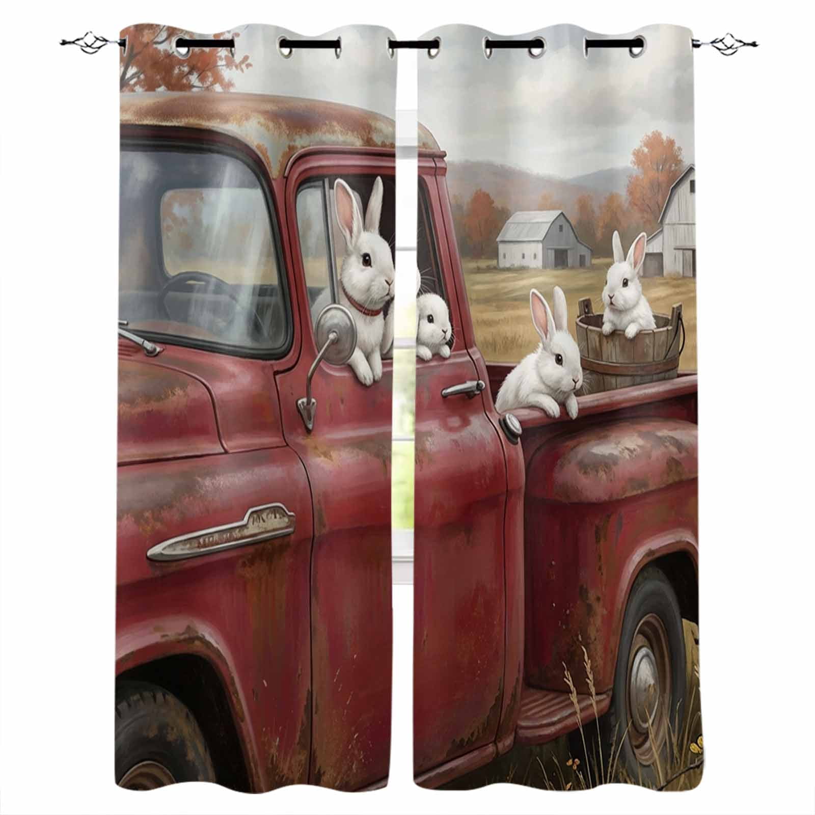 Farm Rabbit Blackout Curtains for Bedroom/Living Room, Thermal ...