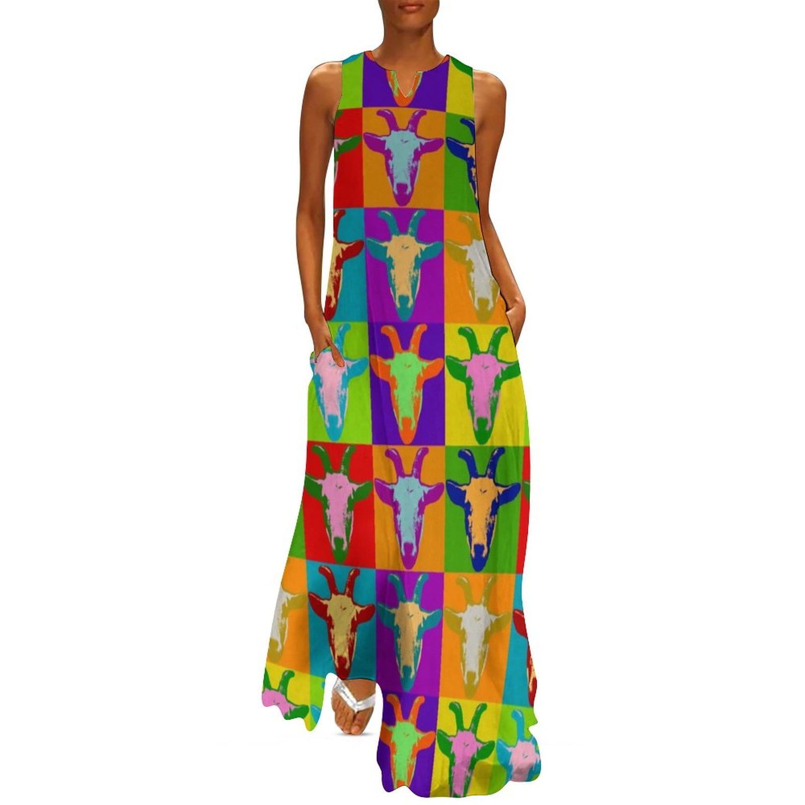 Farm Ranch Dress Summer Corn Cob Print Streetwear Boho Beach Long ...