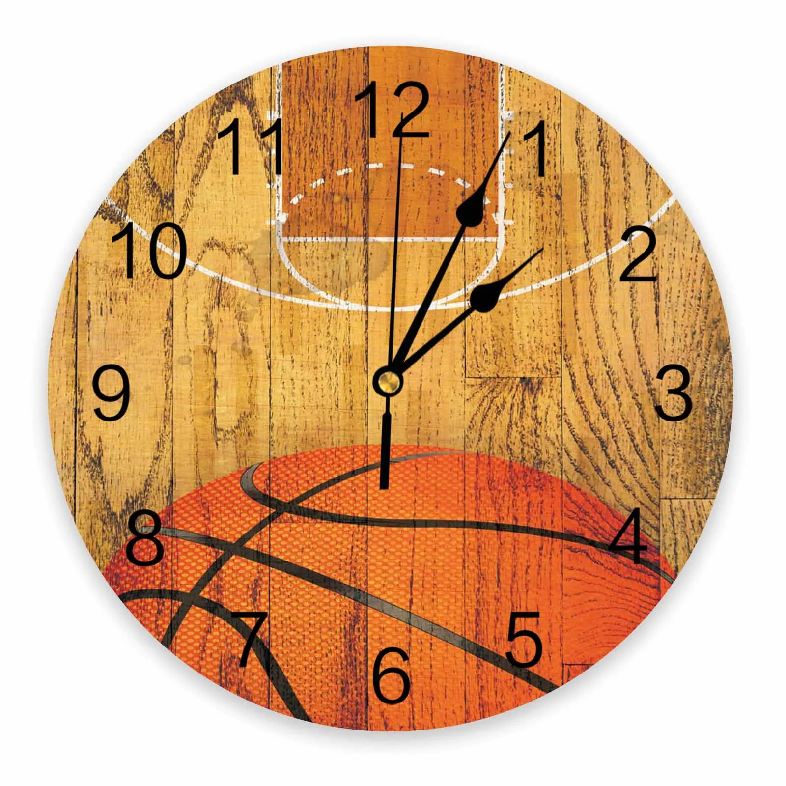Farm Retro Illustration Round Wall Clock Hanging Silent Clock Home ...