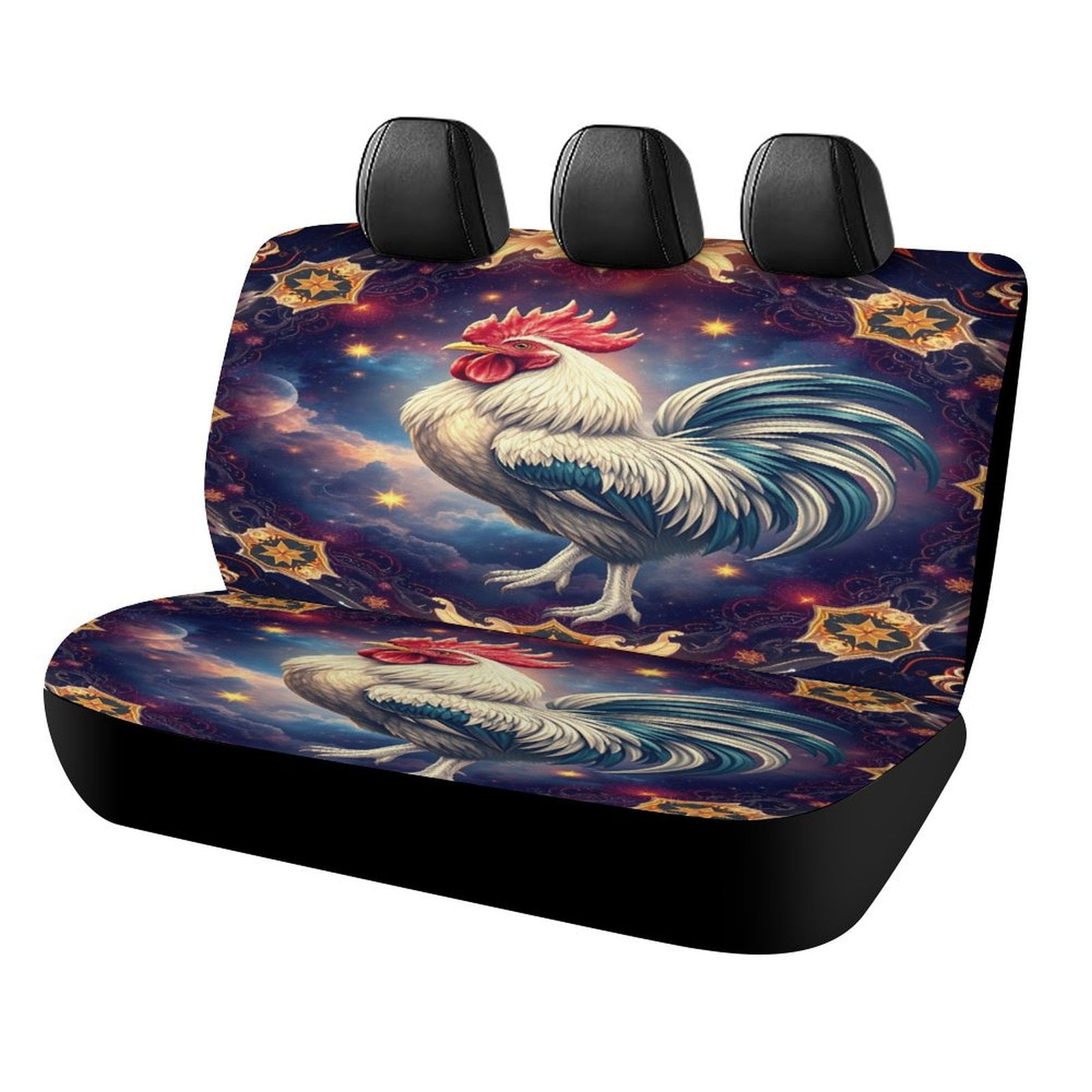 Farm Retro Male Rooster Car Back Seat Pad Useful Stain Resistant Covers ...