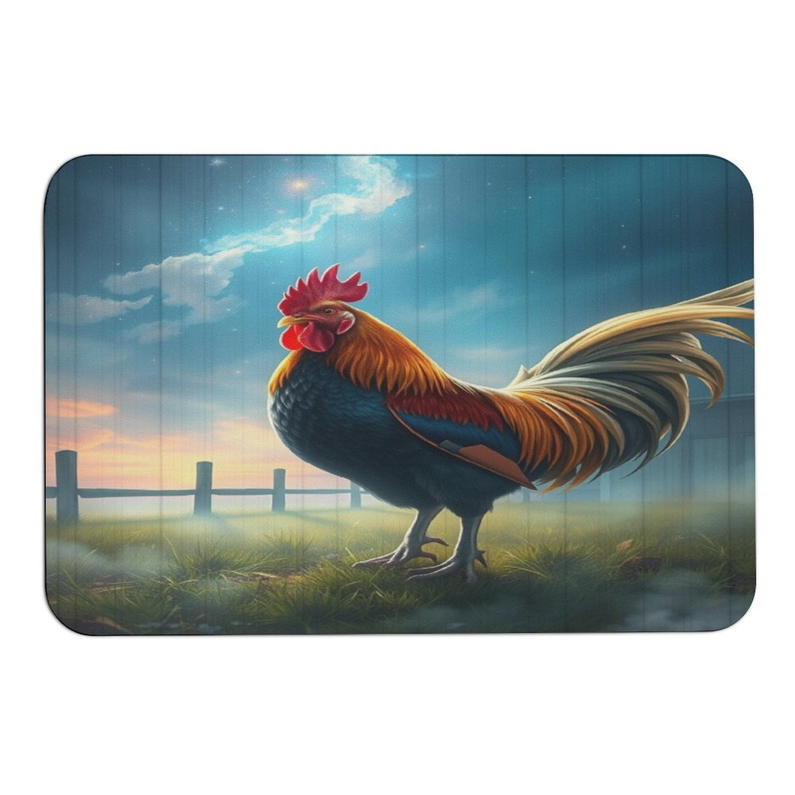 Farm Retro Male Rooster Decorative Anti-slip Absorb Water Bath Carpet Bathroom Kitchen Bedroon ...