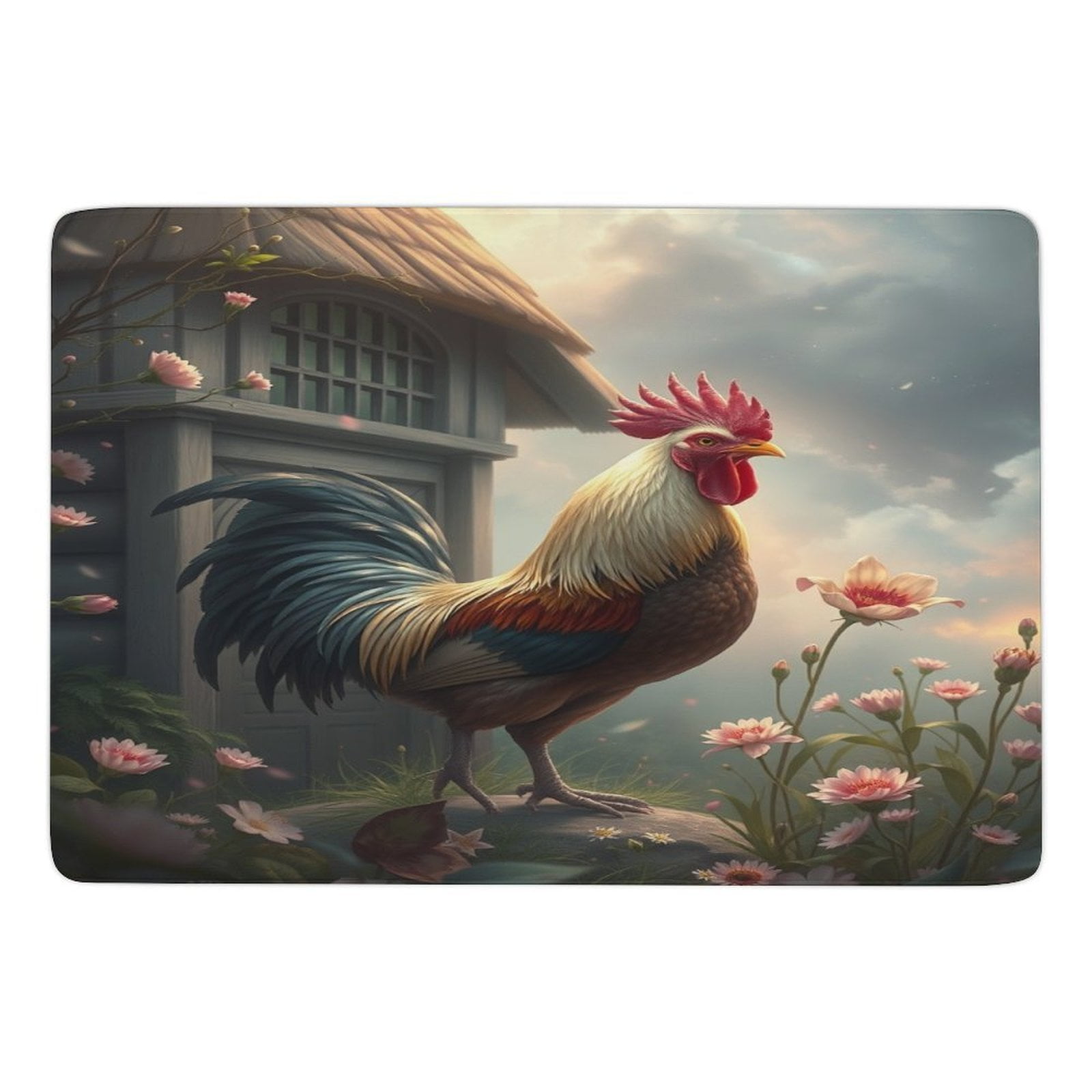 Farm Retro Male Rooster Floor Mat Entrance Door Mat Living Room Kitchen ...