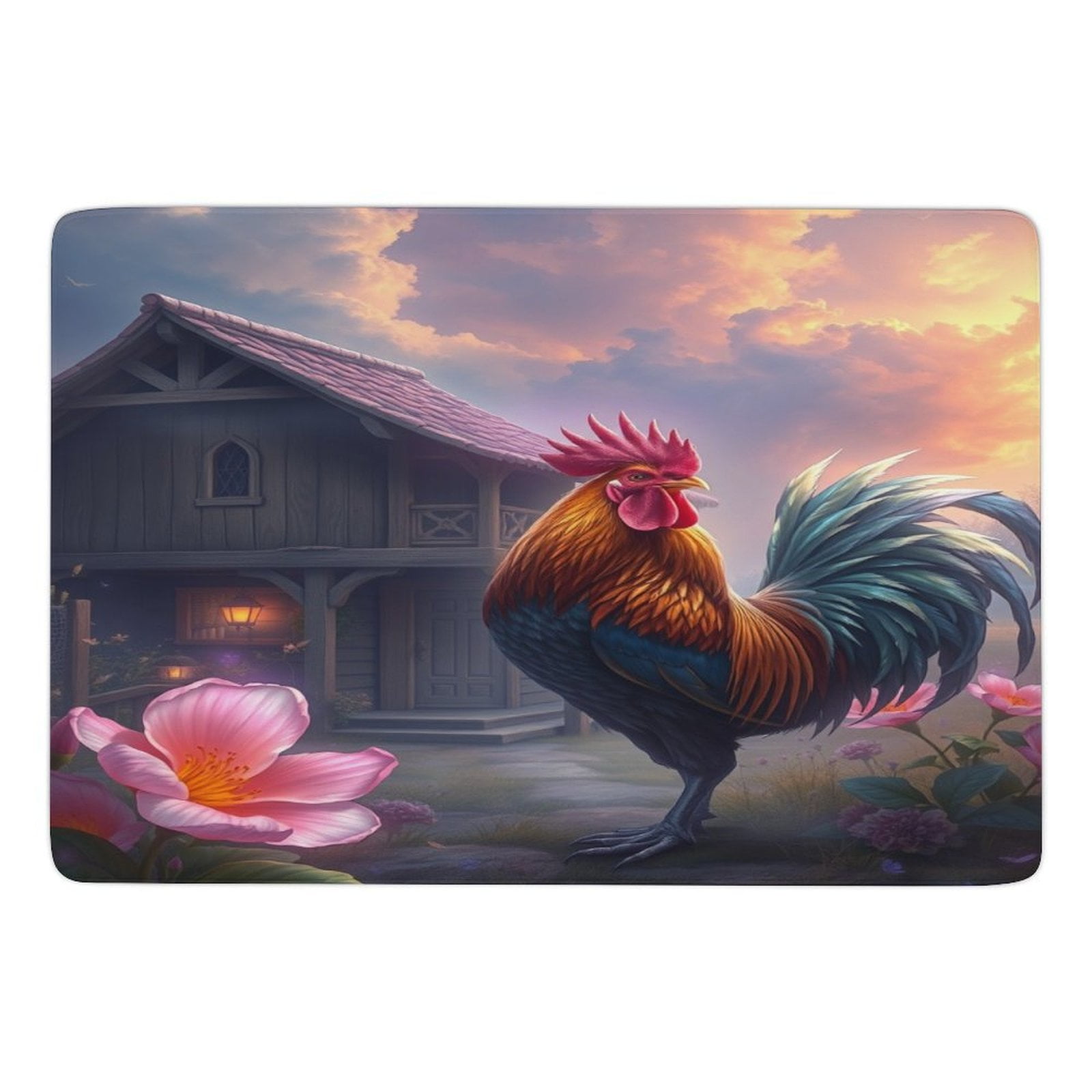 Farm Retro Male Rooster Floor Mat Entrance Door Mat Living Room Kitchen ...