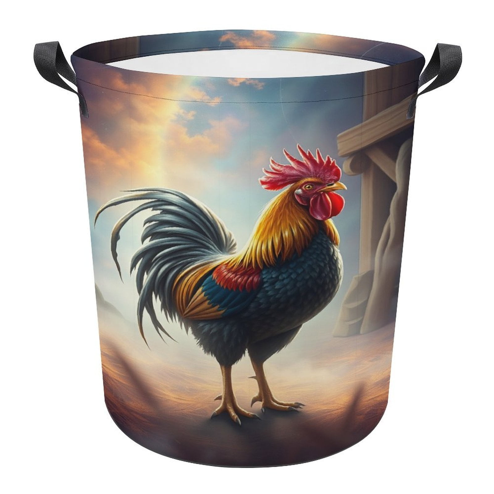 Farm Retro Male Rooster Laundry Basket Foldable Large Clothes Storage ...