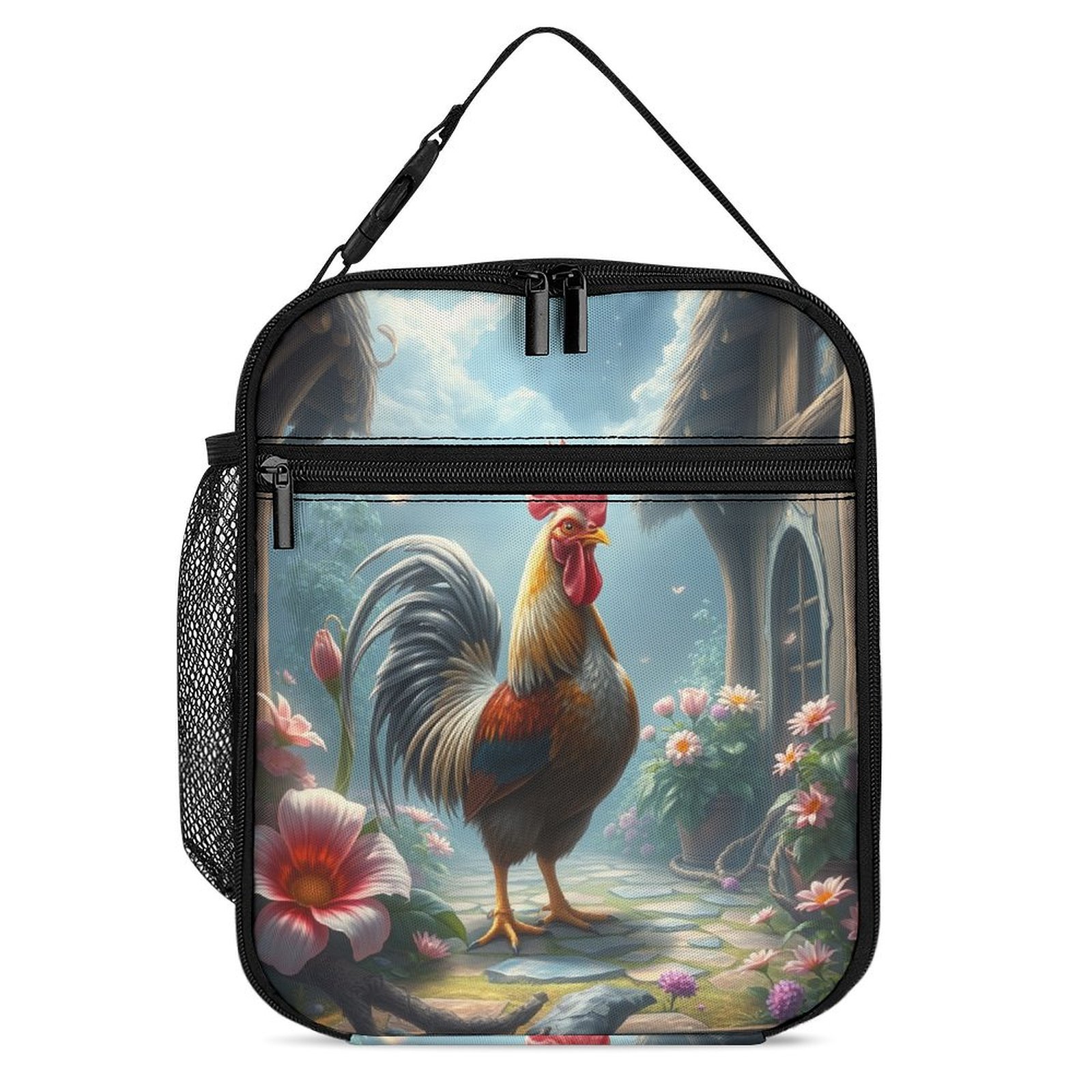 Farm Retro Male Rooster Lunch Bag Insulated Portable Lunch Box Tote ...