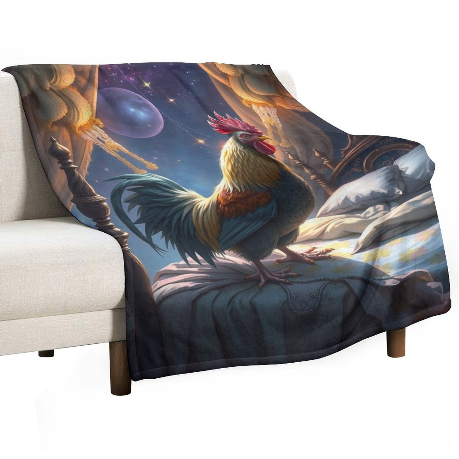 Farm Retro Male Rooster Plush Throw Blankets Cartoon Cute Blanket for ...