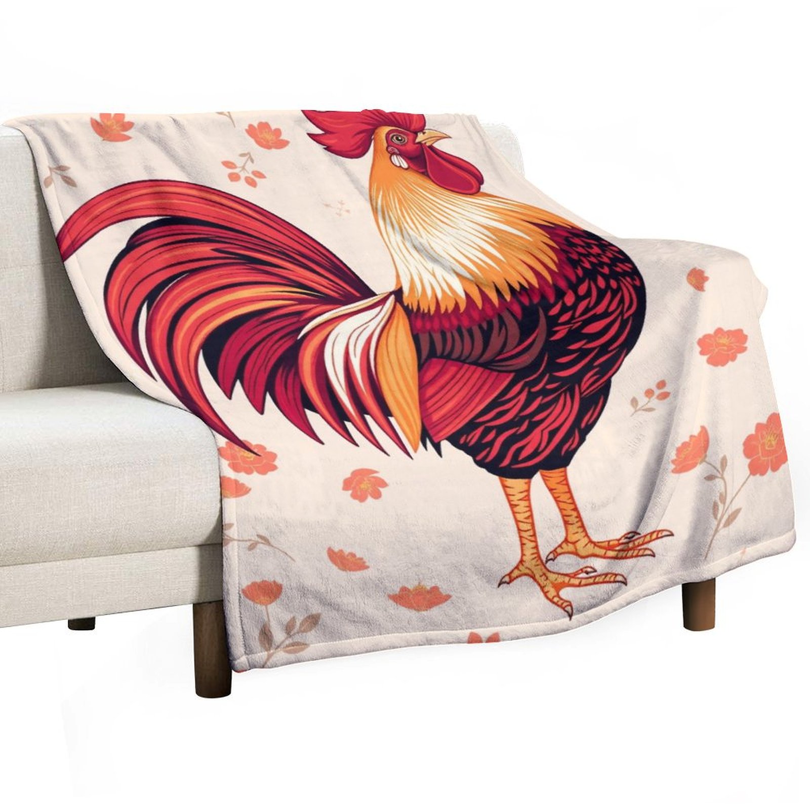 Farm Retro Male Rooster Plush Throw Blankets Cartoon Cute Blanket for ...