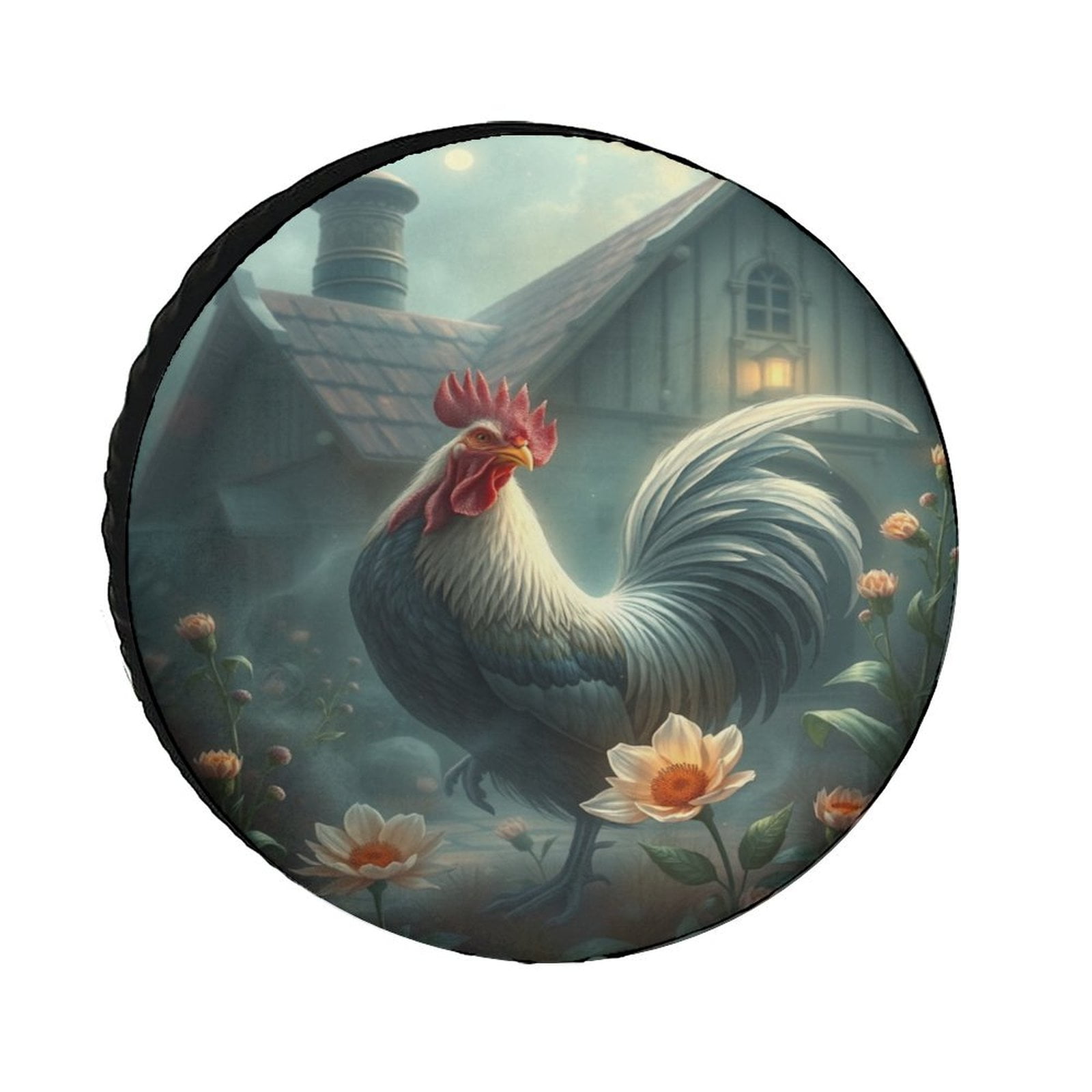 Farm Retro Male Rooster Spare Tire Cover Dust-Proof Wheel Tire Cover ...