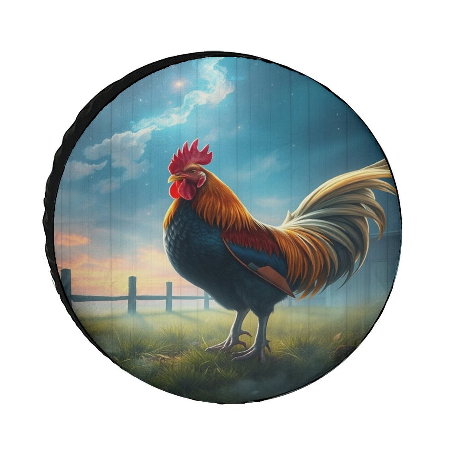 Farm Retro Male Rooster Spare Tire Cover Dust-Proof Wheel Tire Cover ...