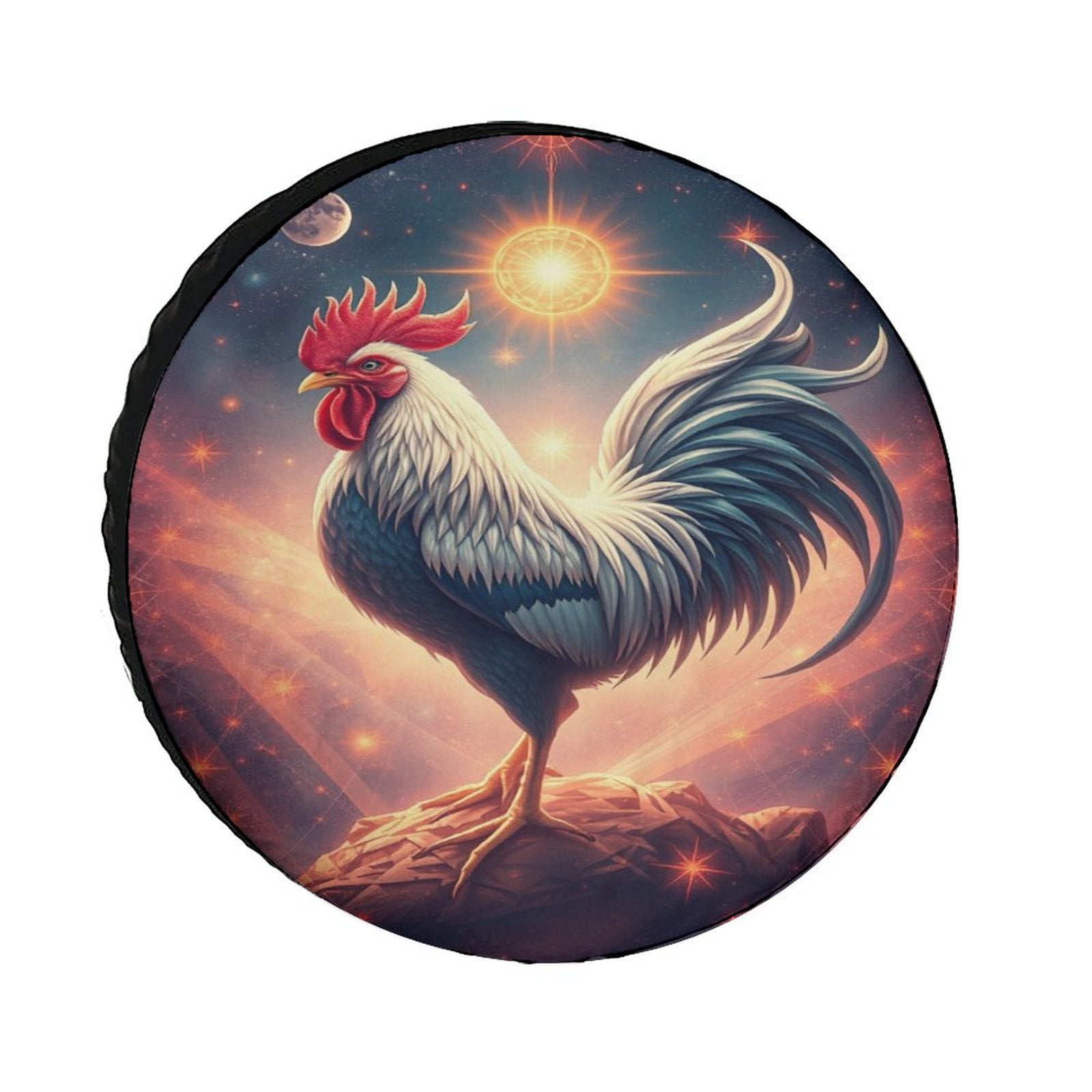 Farm Retro Male Rooster Spare Tire Cover Universal Waterproof Dust ...