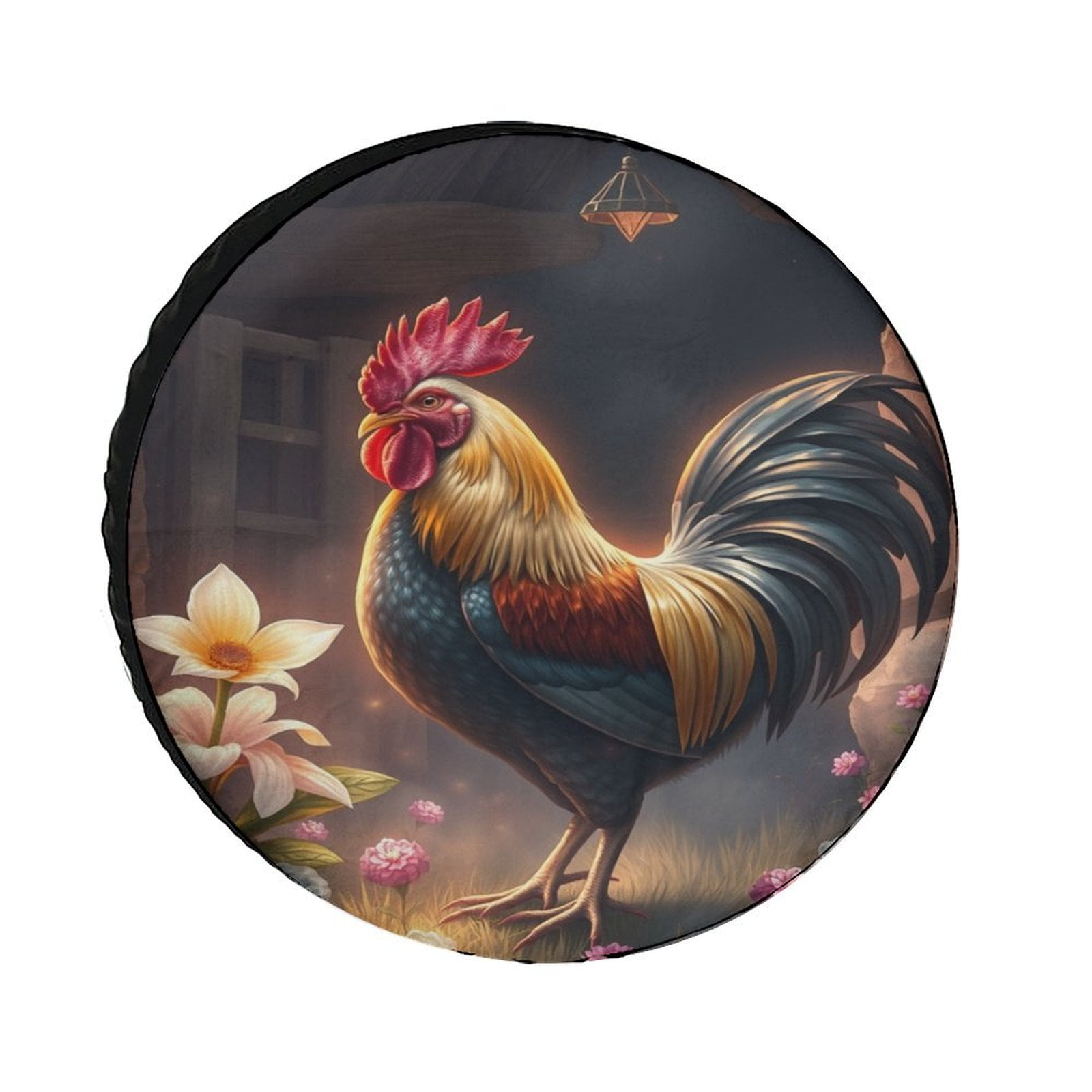 Farm Retro Male Rooster Spare Tire Cover Universal Wheel Tire ...