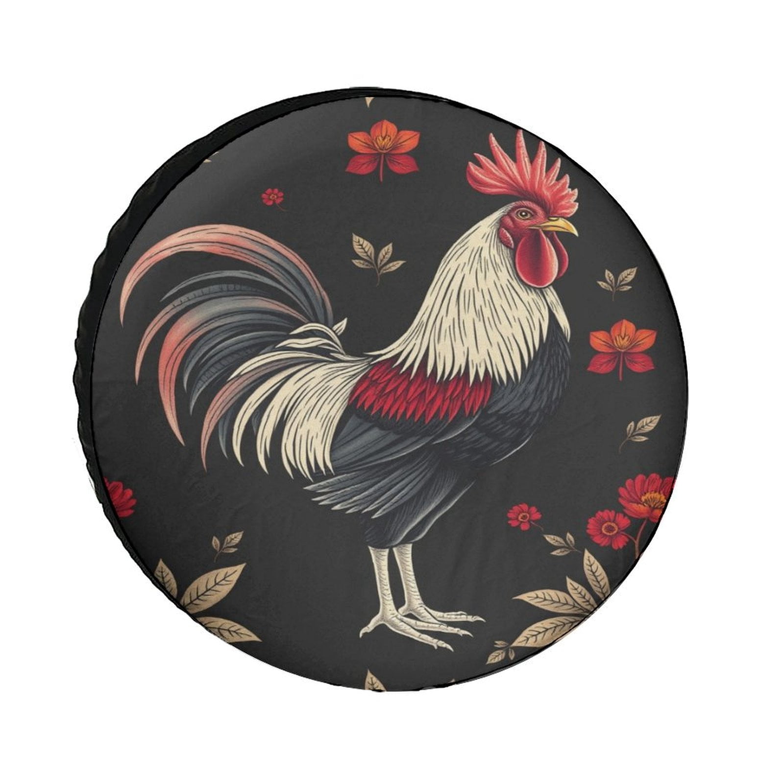 Farm Retro Male Rooster Spare Tire Cover Universal Wheel Tire ...