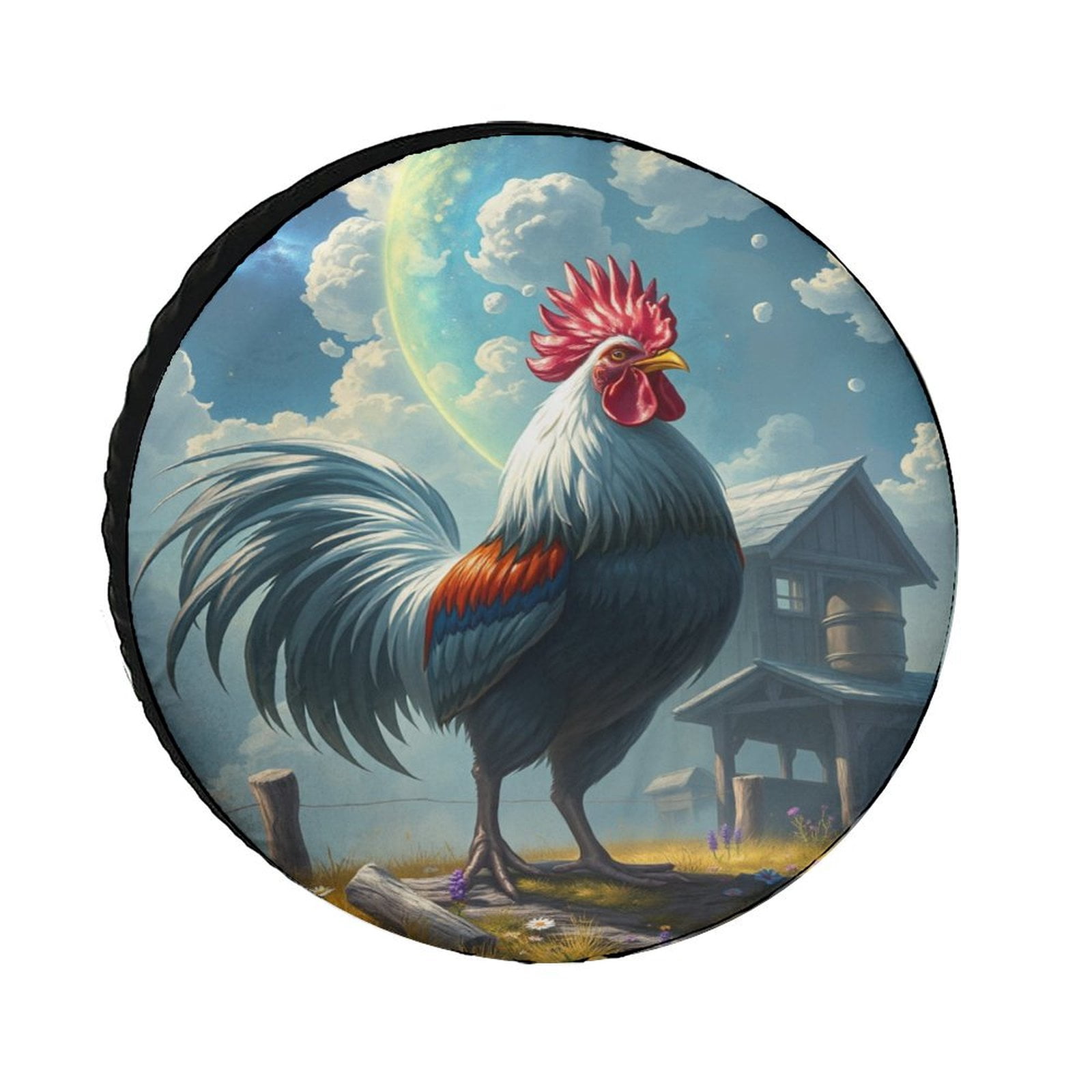 Farm Retro Male Rooster Spare Tire Cover Universal Wheel Tire ...