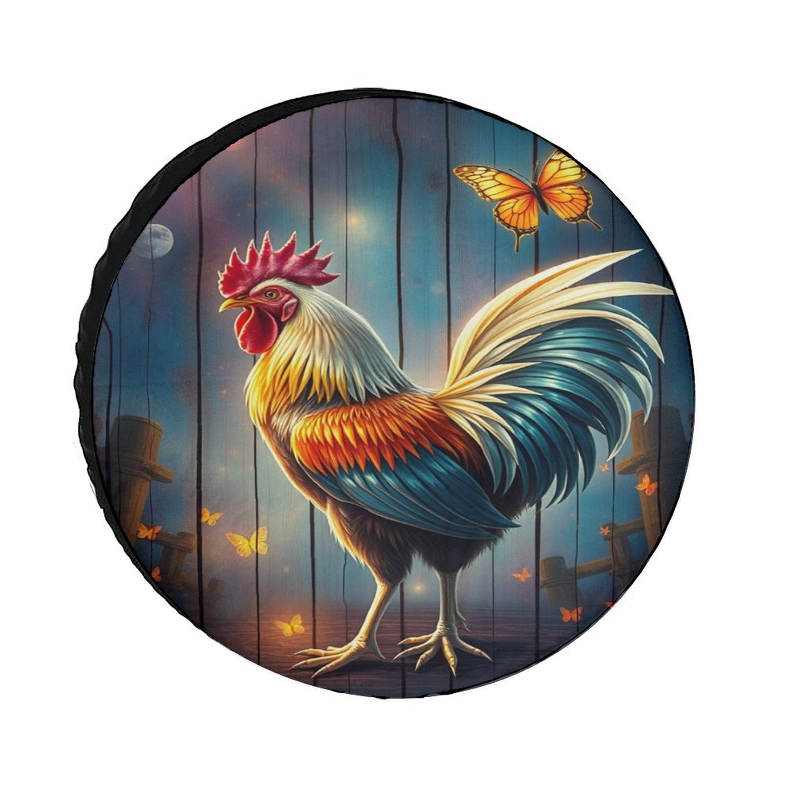 Farm Retro Male Rooster Spare Tire Cover Universal Wheel Tire ...