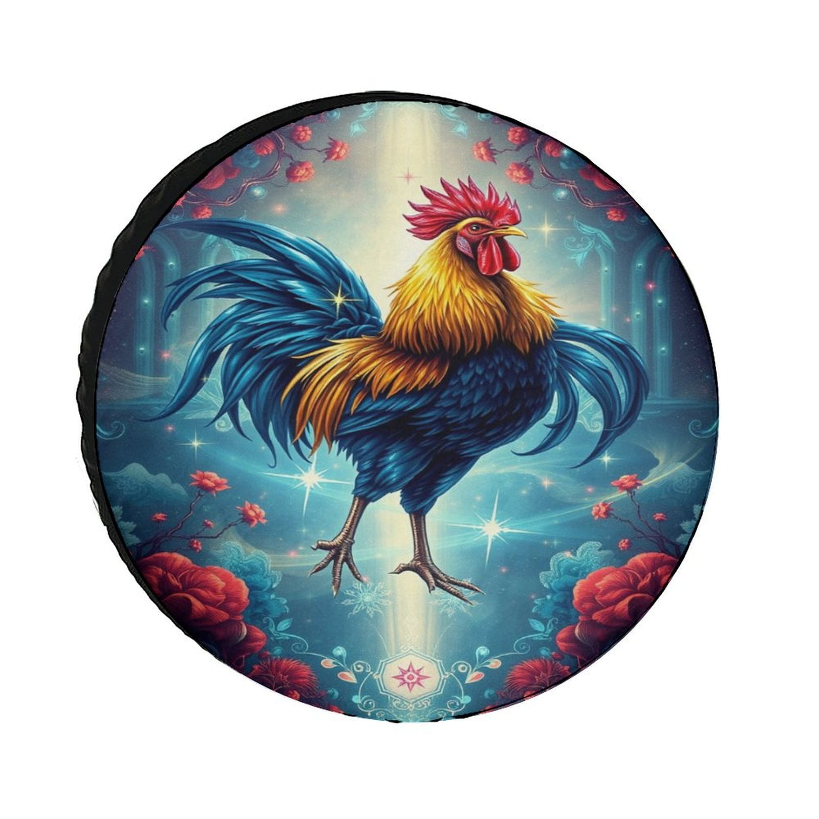 Farm Retro Male Rooster Spare Tire Cover Universal Wheel Tire ...