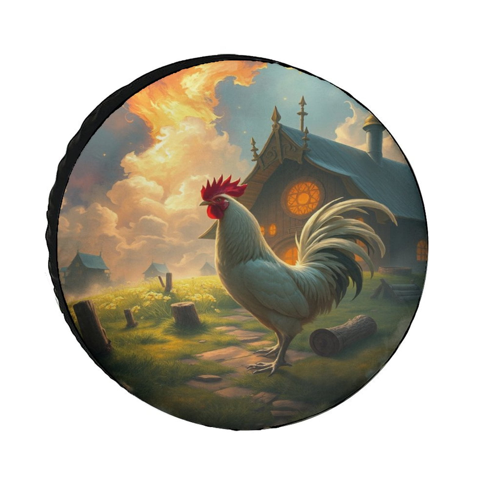 Farm Retro Male Rooster Spare Tire Cover Weatherproof Wheel Camper ...