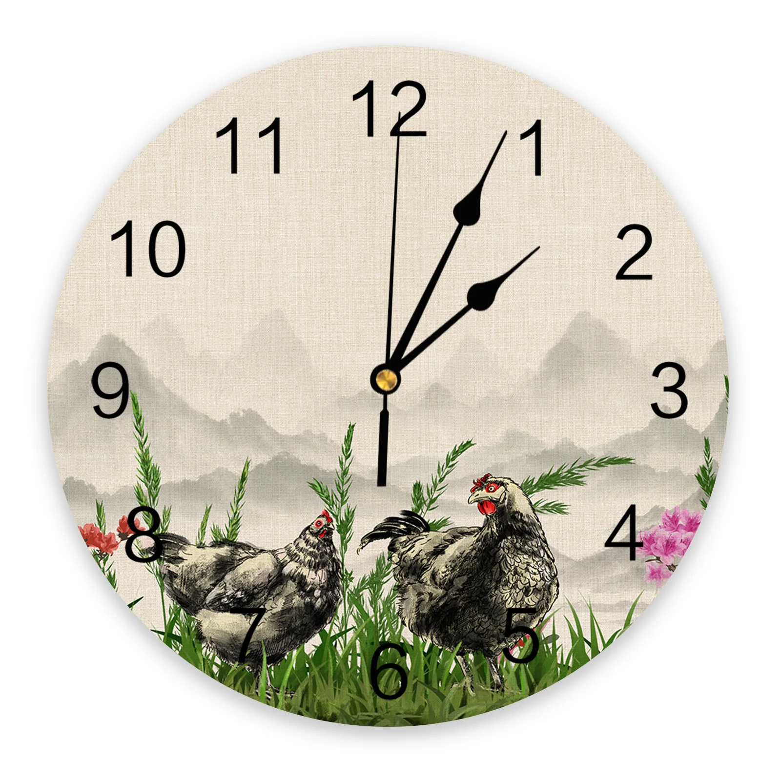 Farm Retro PVC Wall Clock Living Room Decoration Wall Clock Modern ...