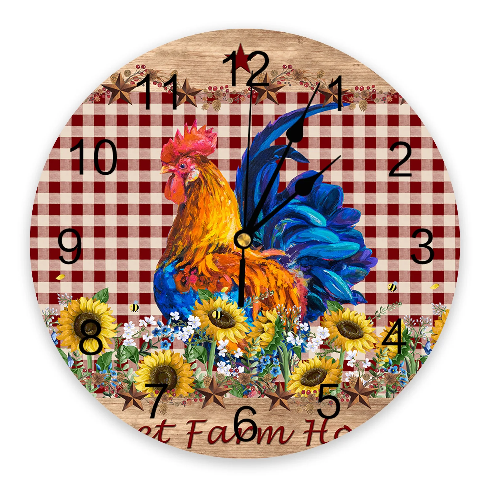 Farm Retro PVC Wall Clock Living Room Decoration Wall Clock Modern ...