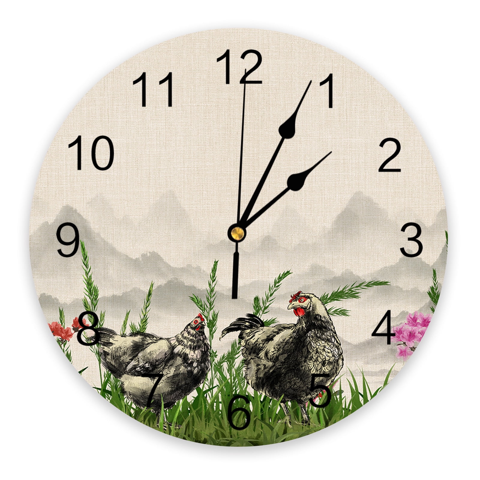 Farm Retro PVC Wall Clock Living Room ration Wall Clock Modern Design ...