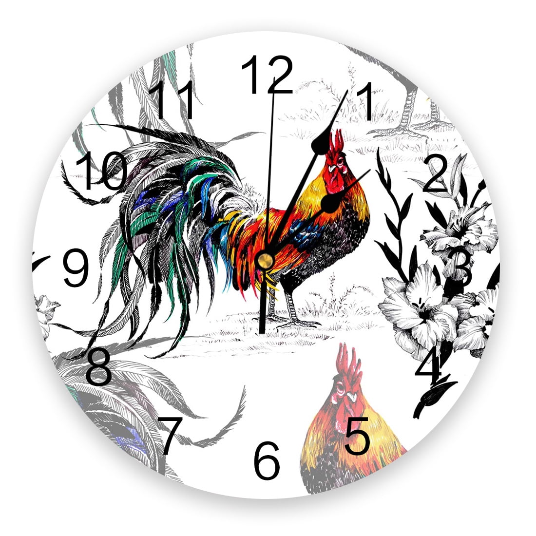 Farm Retro PVC Wall Clock Living Room ration Wall Clock Modern Design ...