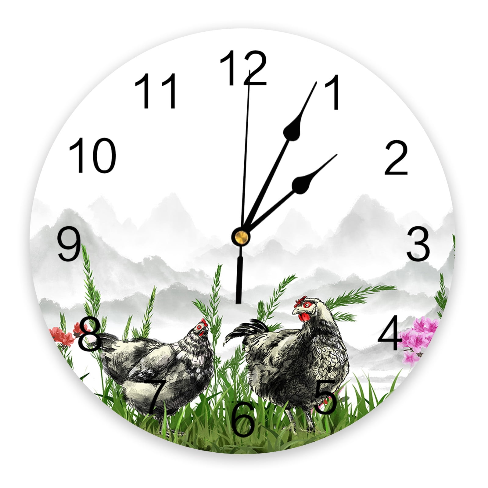 Farm Retro PVC Wall Clock Living Room ration Wall Clock Modern Design ...