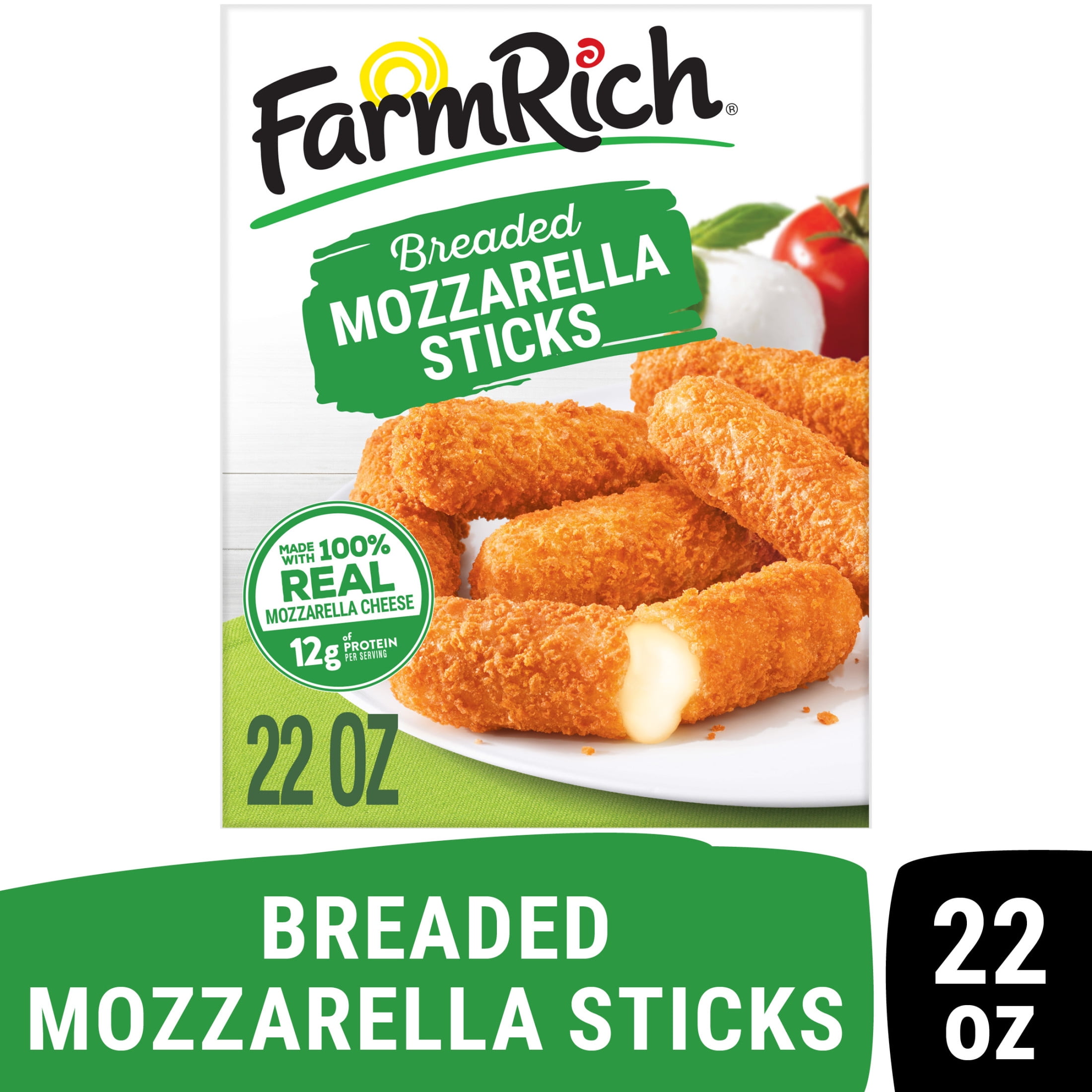 Farm Rich Breaded Mozzarella Cheese Sticks, 22 oz (Frozen Snacks and ...