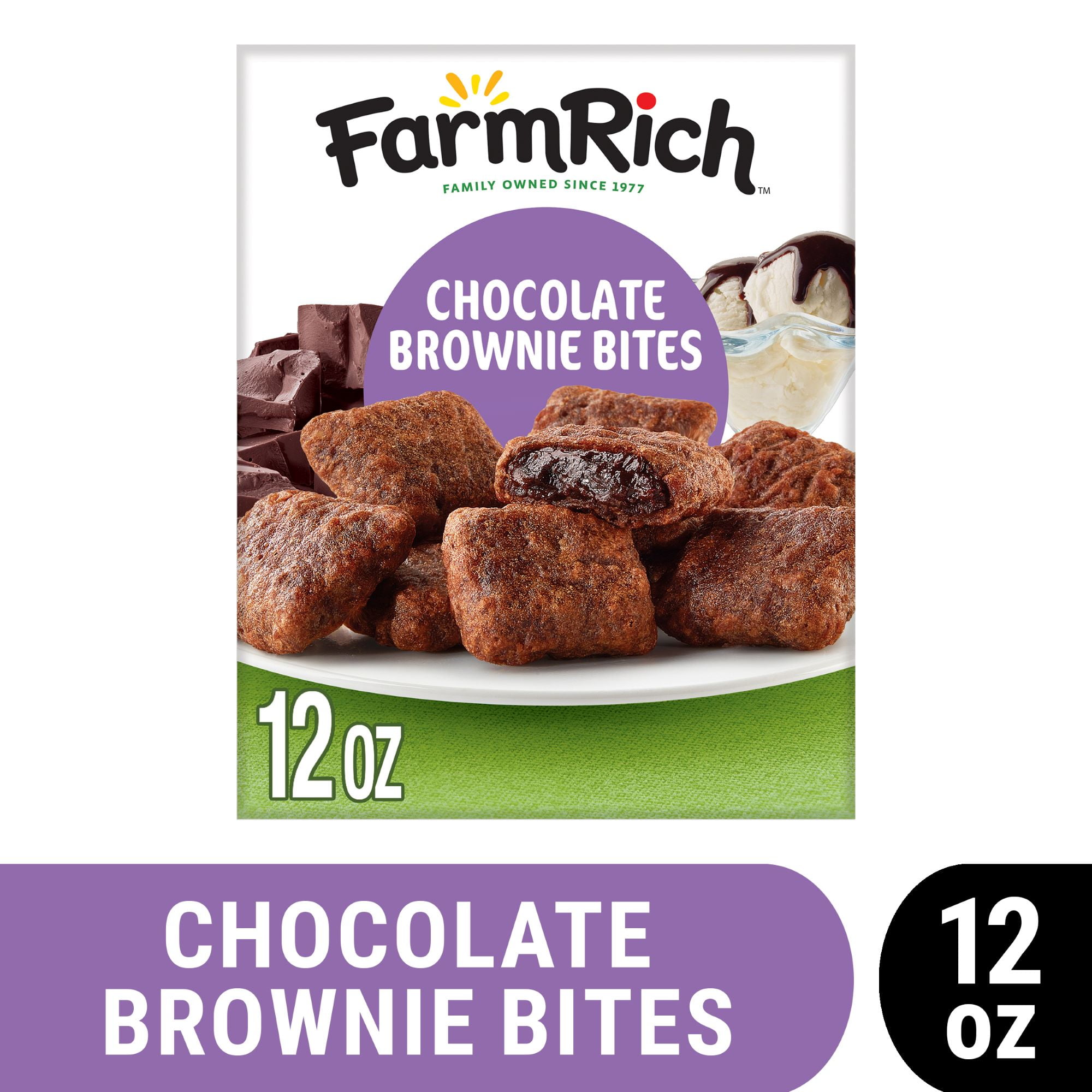 Farm Rich Brownie Dessert Bites, Crispy, Bake, 12oz Box - Walmart.com