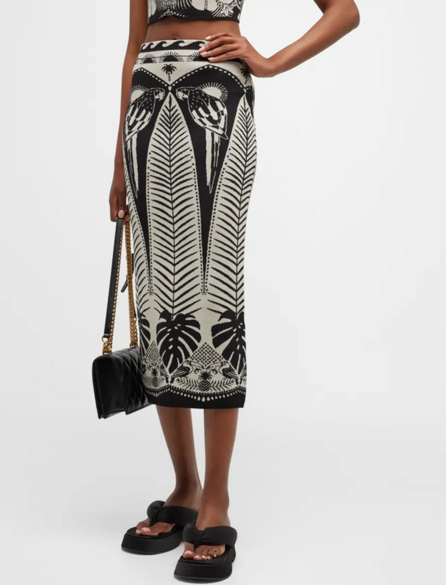 Farm Rio Macaw Elegance Midi Skirt - Walmart.com