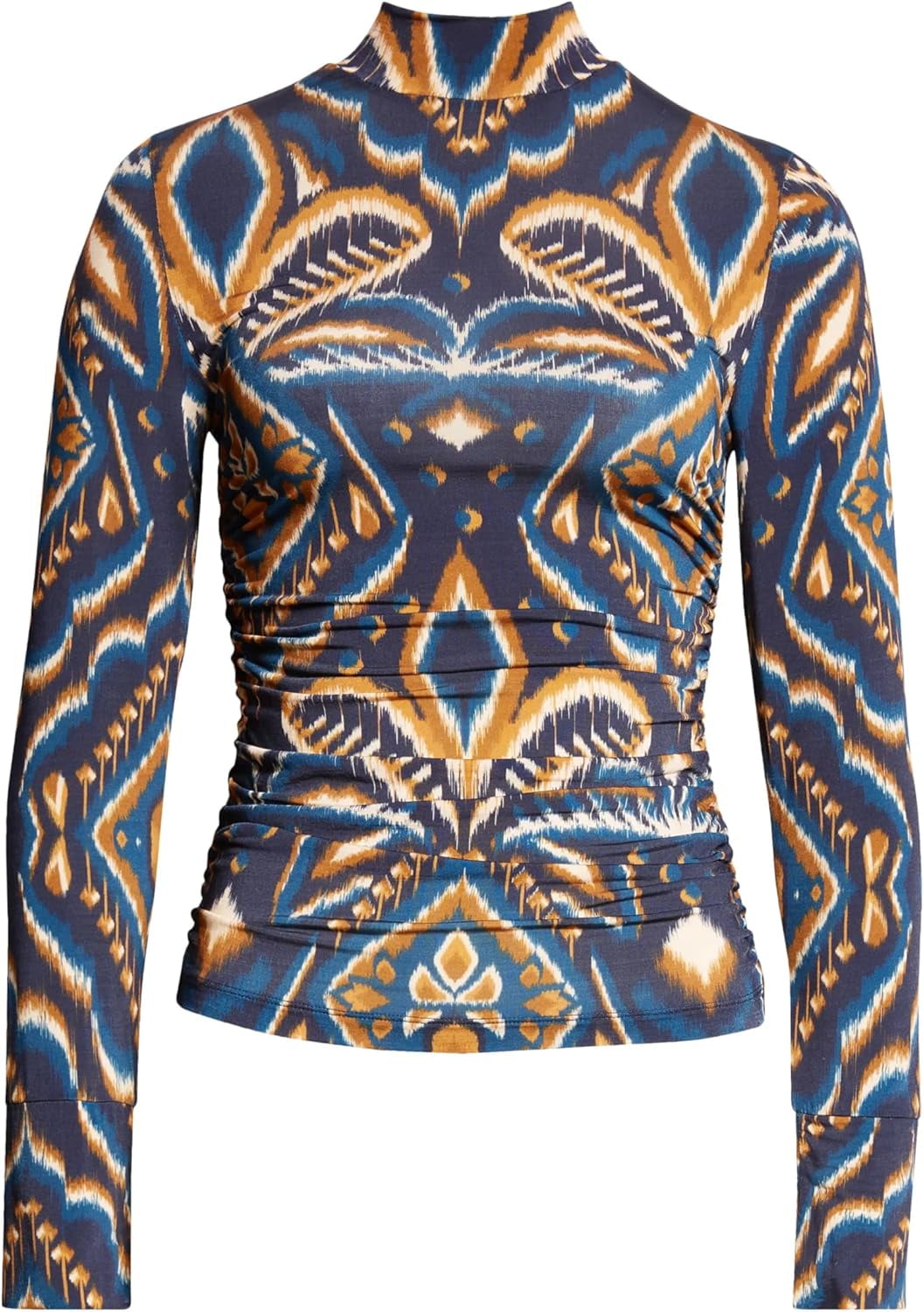 Farm Rio Us Pineapple Ikat Blue Jersey Blouse Pineapple Ikat Blue L ...