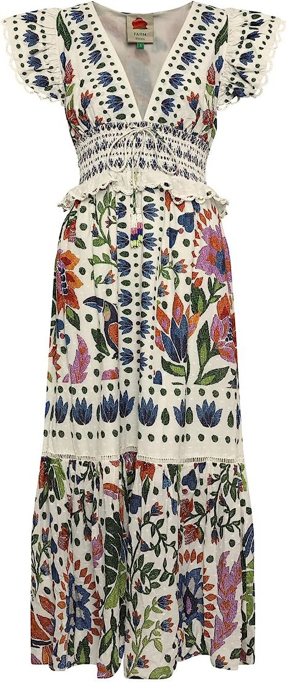 Farm Rio Women's Summer Garden V-Neck Maxi Dress Size XL New 100% ...