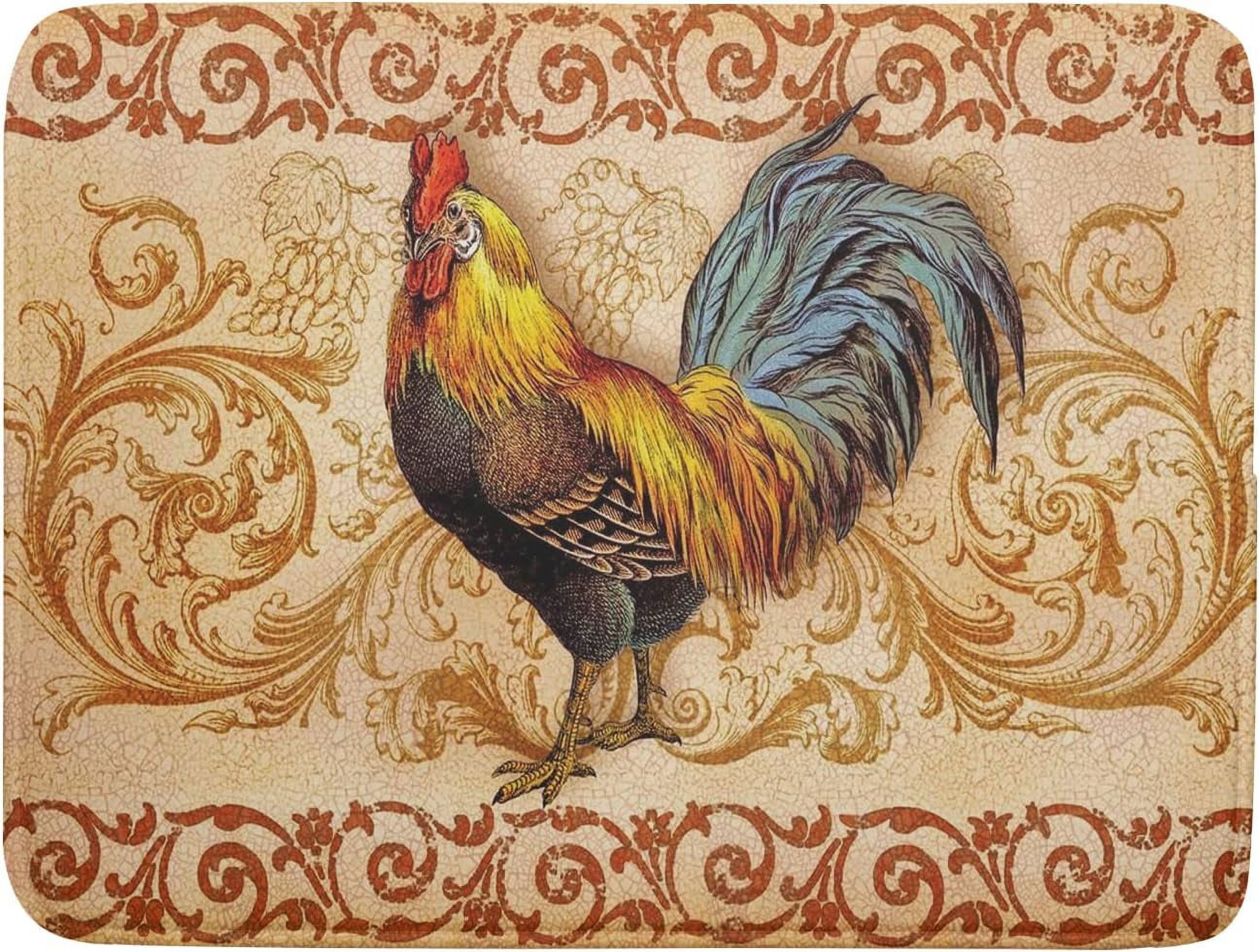 Farm Rooster Dish Drying Mat For Kitchen Counter 18x24 Inch Microfiber ...