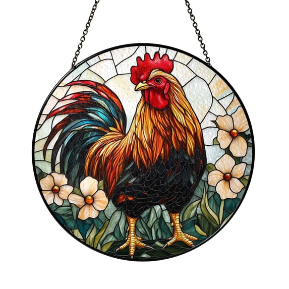 Farm Rooster Sun Decorative Window Hanging - Walmart.com