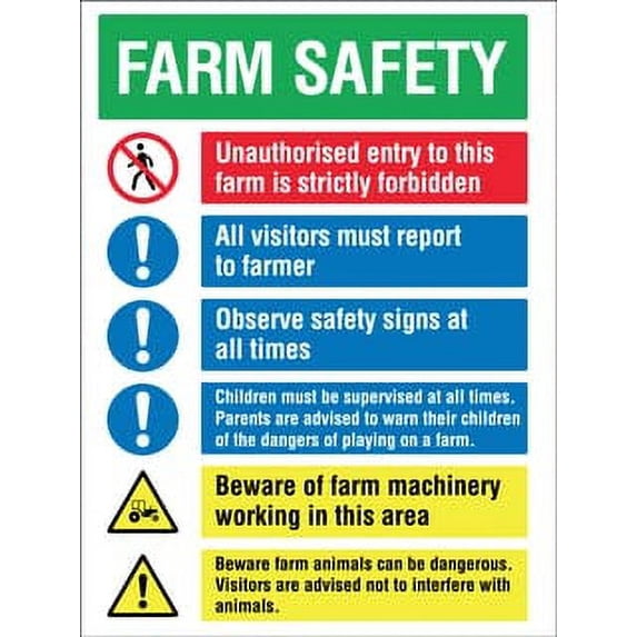 Farm Safety Metal Sign Caution Danger Safety Security Warning Notice ...