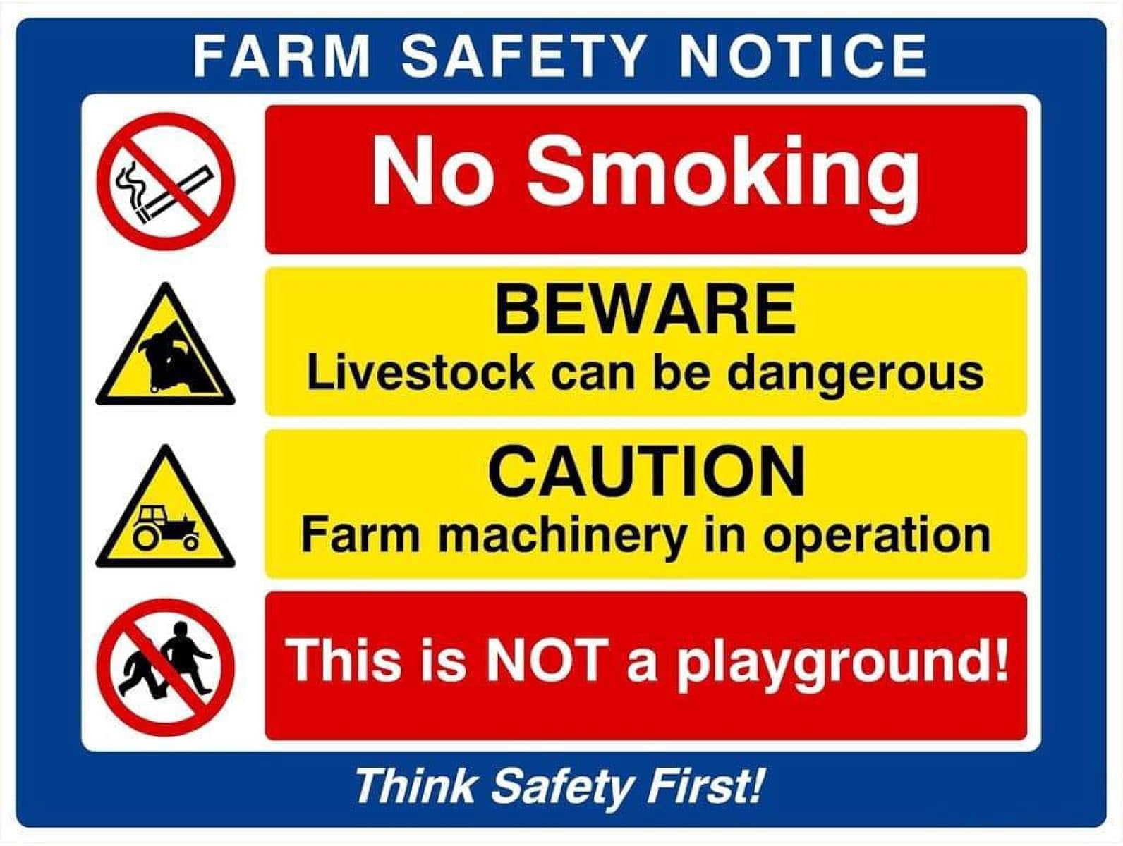 Farm Safety Notice Safety & Warning Signs Metal Sign Tin Sign 8X12 Inch ...