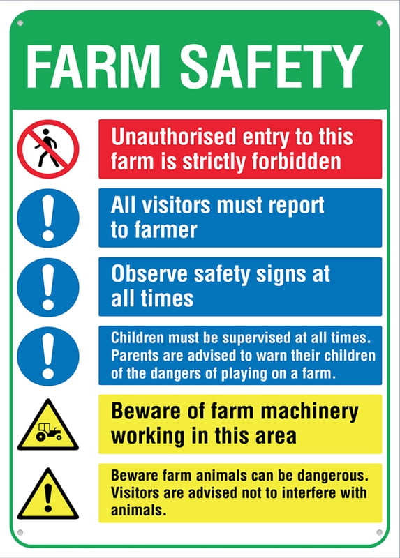 Farm Safety Sign Outdoor Metal Sign - 12 X 8 Metal Signs For Business ...