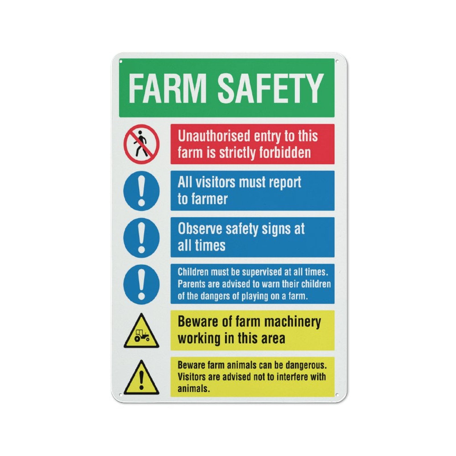 Farm Safety Sign Warning Sticker-Security Sign Outdoor Sign 12 X 8 ...