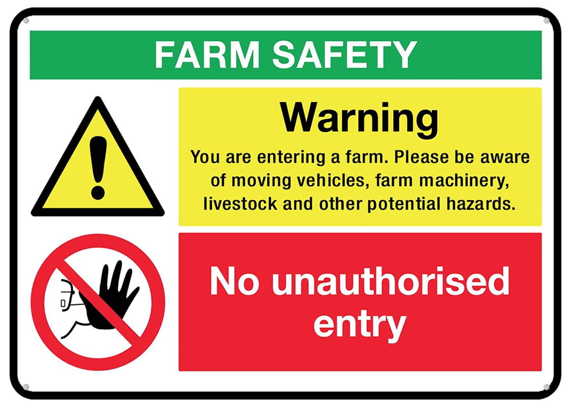 Farm Safety Warning No Unauthorised Entry Sign For House Door Office ...