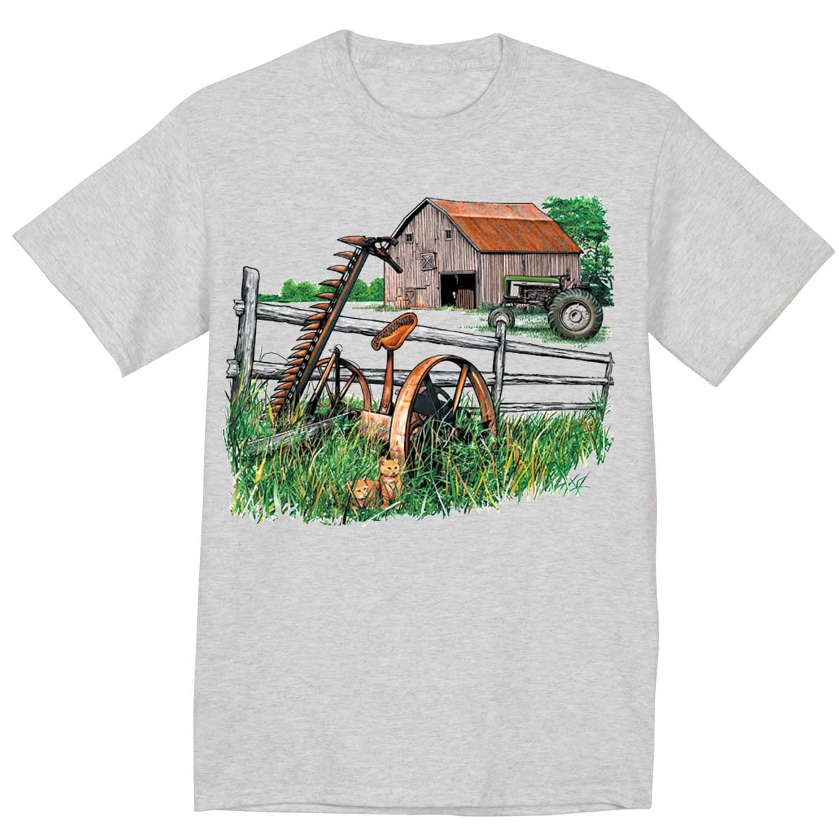 Farm Scene Farming Equipment Farmer T-shirt Mens Graphic Tees Clothing ...