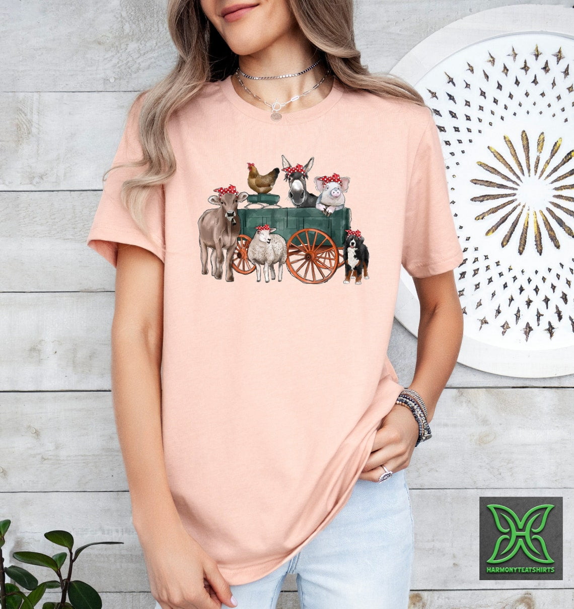 Farm Shirt, Cute Farm Animal Graphic Tees,Farm Gift, Cow Shirt, Chicken ...