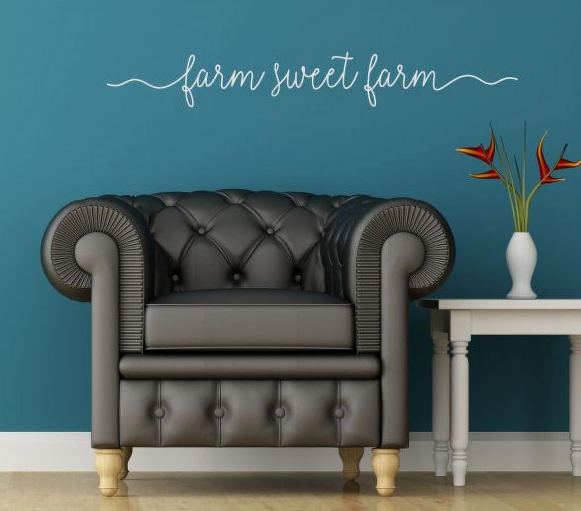 Farm Sweet Farm Cursive Words Wall Decal Farmhouse Decor Kitchen Art ...