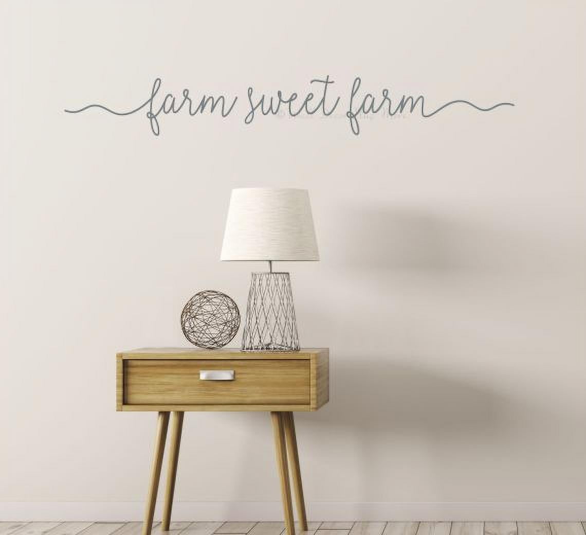 Farm Sweet Farm Cursive Words Wall Decal Farmhouse Decor Kitchen Art ...