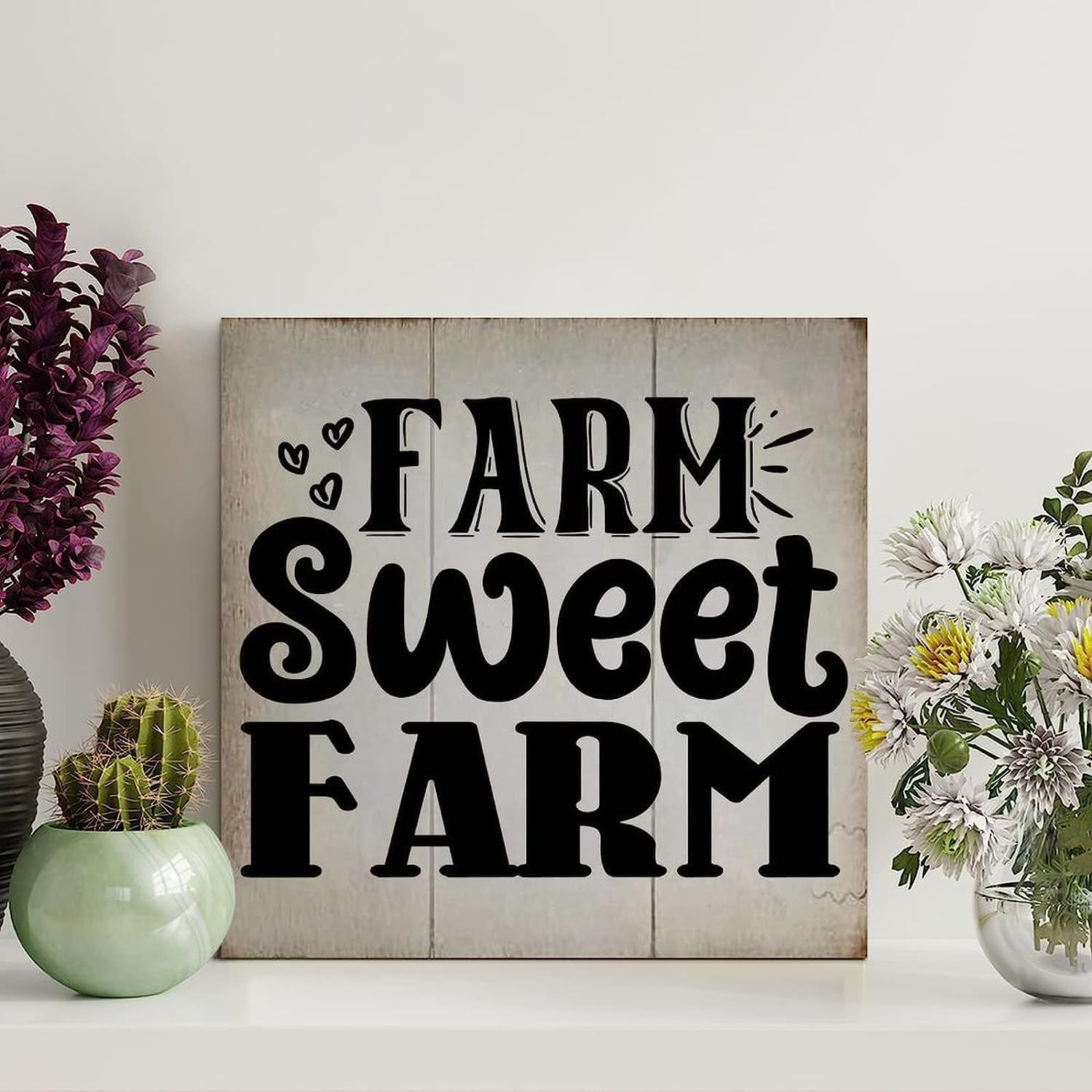 Farm Sweet Farm Wood Signs Retro Vintage Wooden Sign Farm Motivational ...