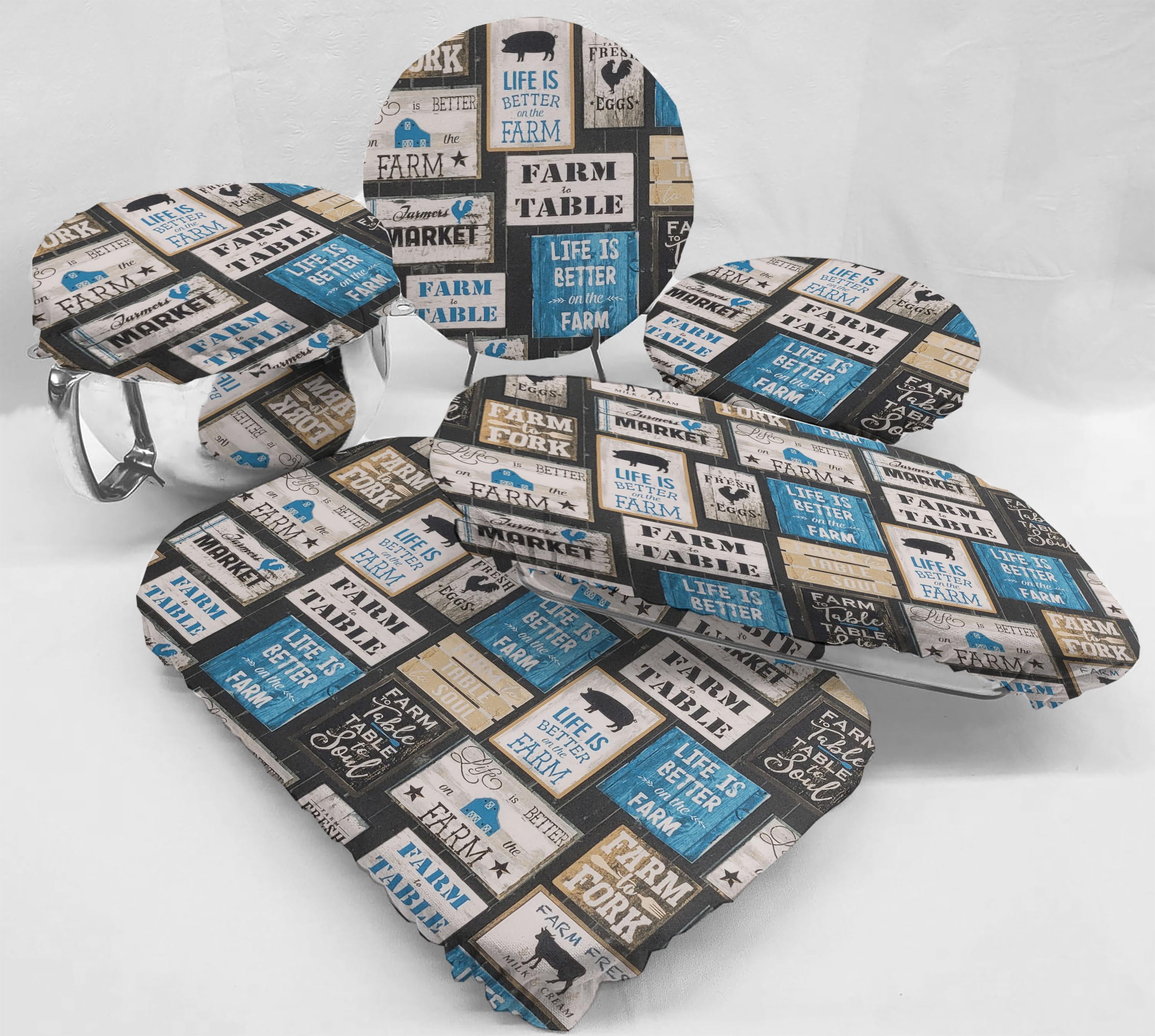 Farm To Table Reusable Fabric Bowl and Casserole Pan Covers by Penny's ...