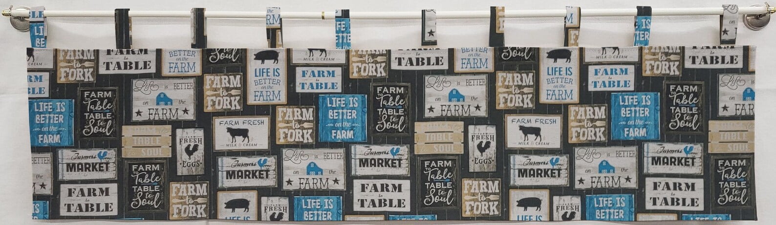 Farm To Table Tab Top Valances by Penny's Needful Things (Lined) (15 ...