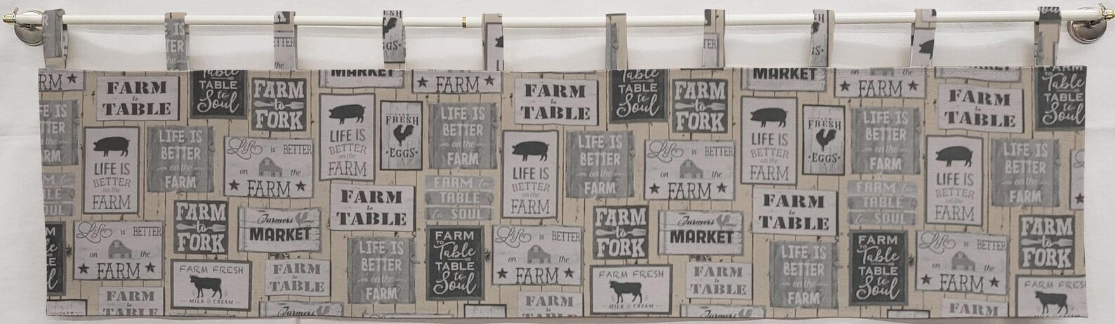 Farm To Table Tab Top Valances by Penny's Needful Things (Unlined) (15 ...