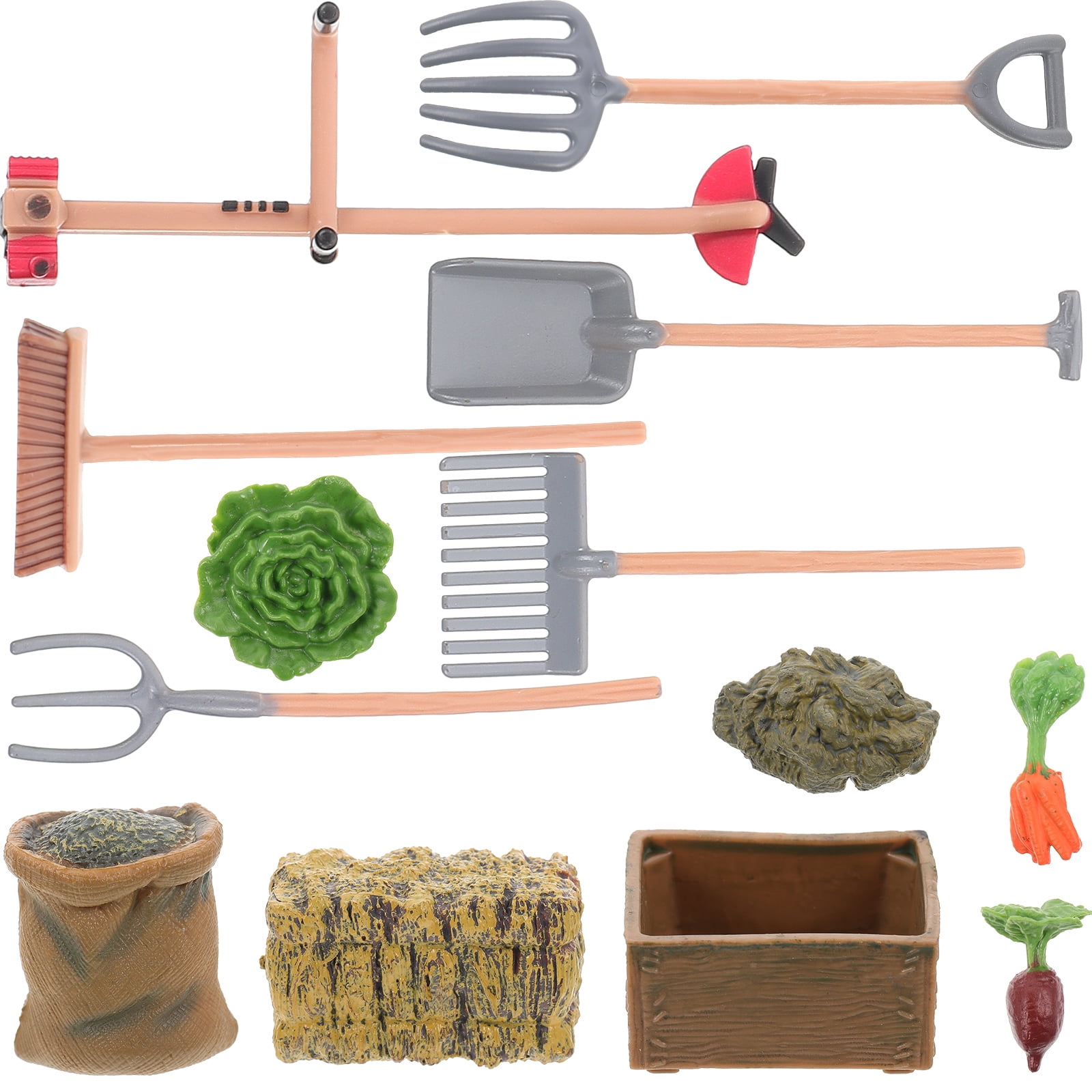 Farm Tools Accessories Toys 13 Pcs Miniature Model Photo Shoot Props ...