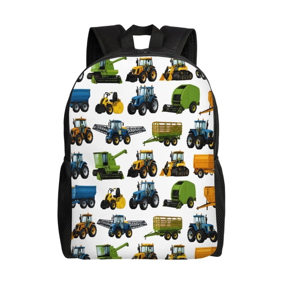 Farm Tractor Backpack Full Front Print Travel Laptop Bag for Men and ...