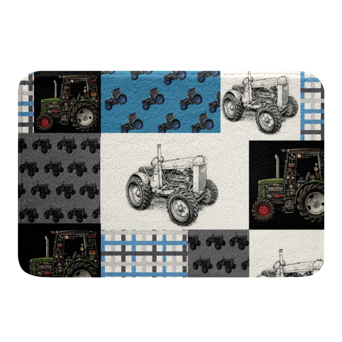 Farm Tractor Bath Mat Construction Outdoor Rug 16"x24",Big Wheel Car ...